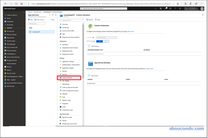 Implementing Custom domain to Azure App Service | Abou Conde's Blog