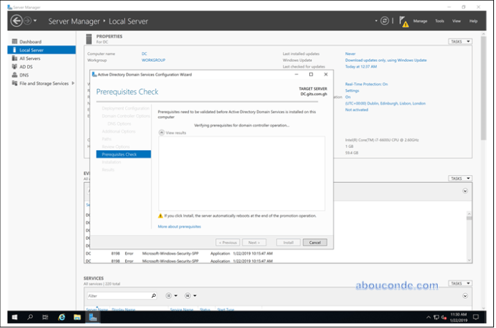 Installing Active Directory on Windows Server 2019 | Abou Conde's Blog