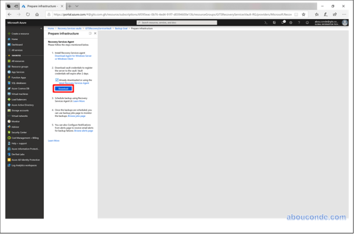 Setting up the Backup Agent (MARS) | Abou Conde's Blog