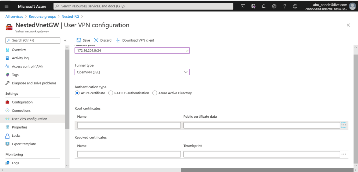 Configuring a Point-to-Site VPN connection to Azure | Abou Conde's Blog